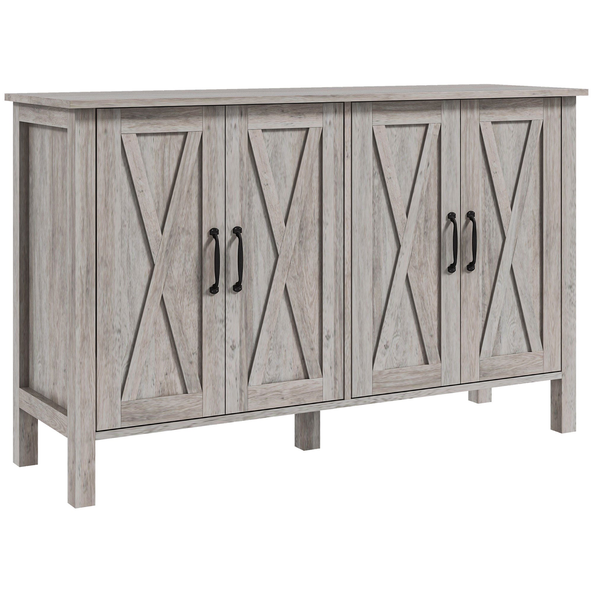Rustique 4 étagères réglables bois 120x37x75 cm gris | Leroy Merlin