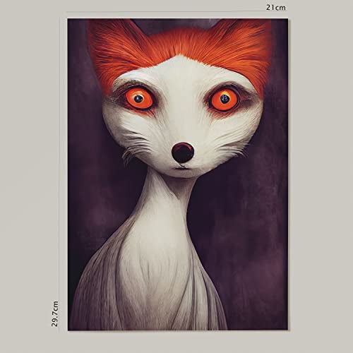 Fox Lamina Style T Burton Illustrations Et Affiches D'animaux Inspirés ...
