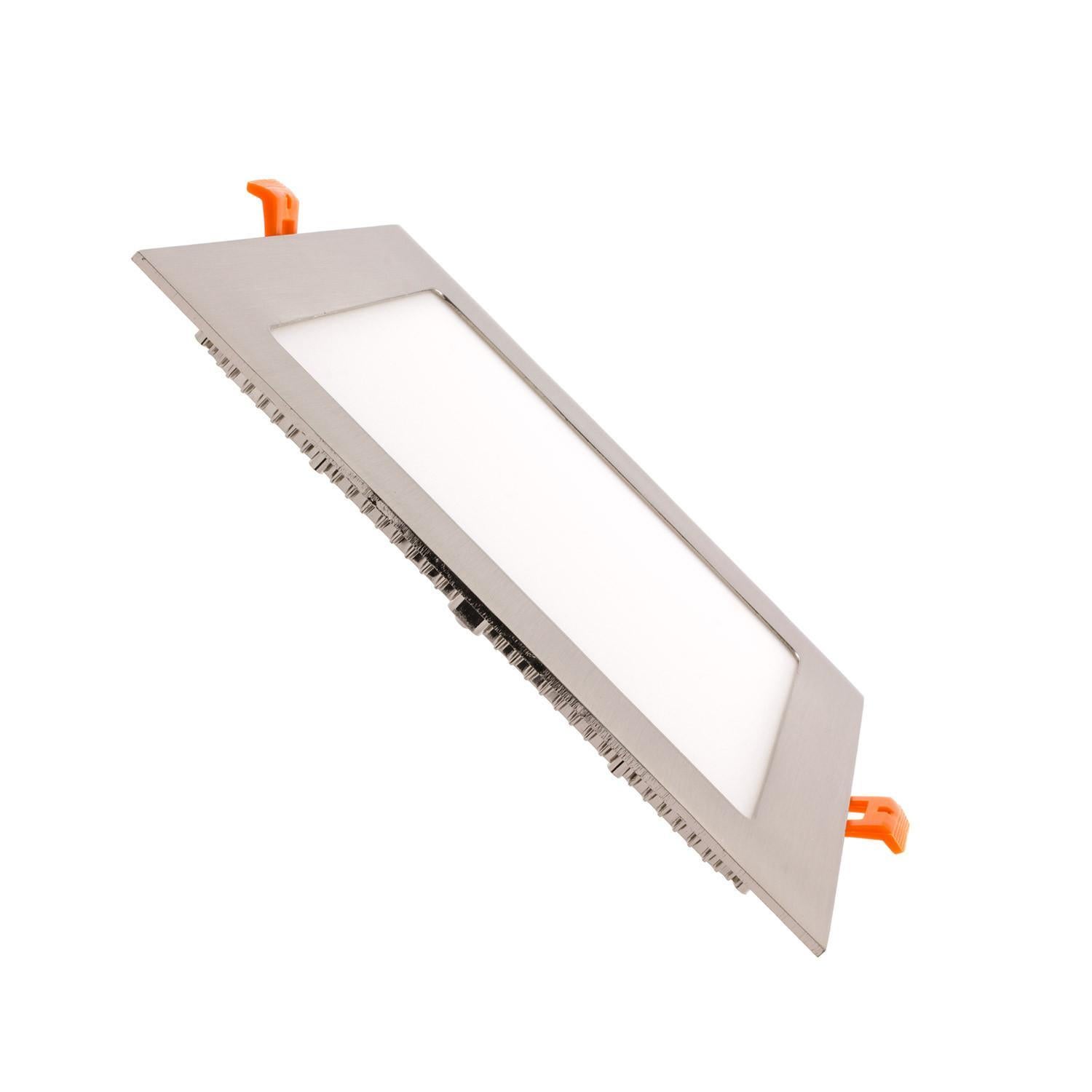Placa LED 18W Cuadrada SuperSlim Corte 205x205 mm Silver, 4000K Blanco ...