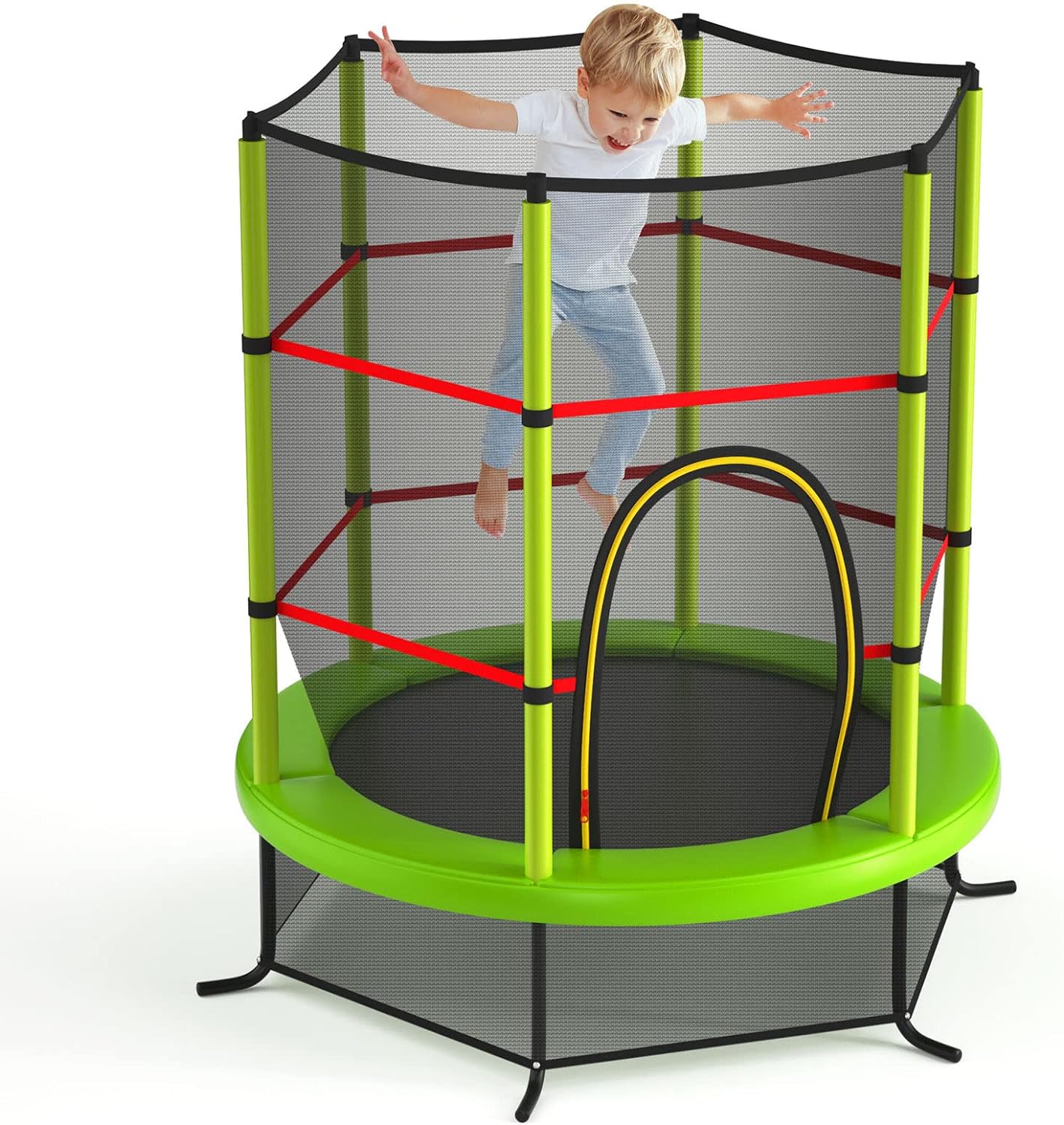 Trampoline Enfant Ø165cm, Trampoline Exterieur et Interieur avec Filet ...