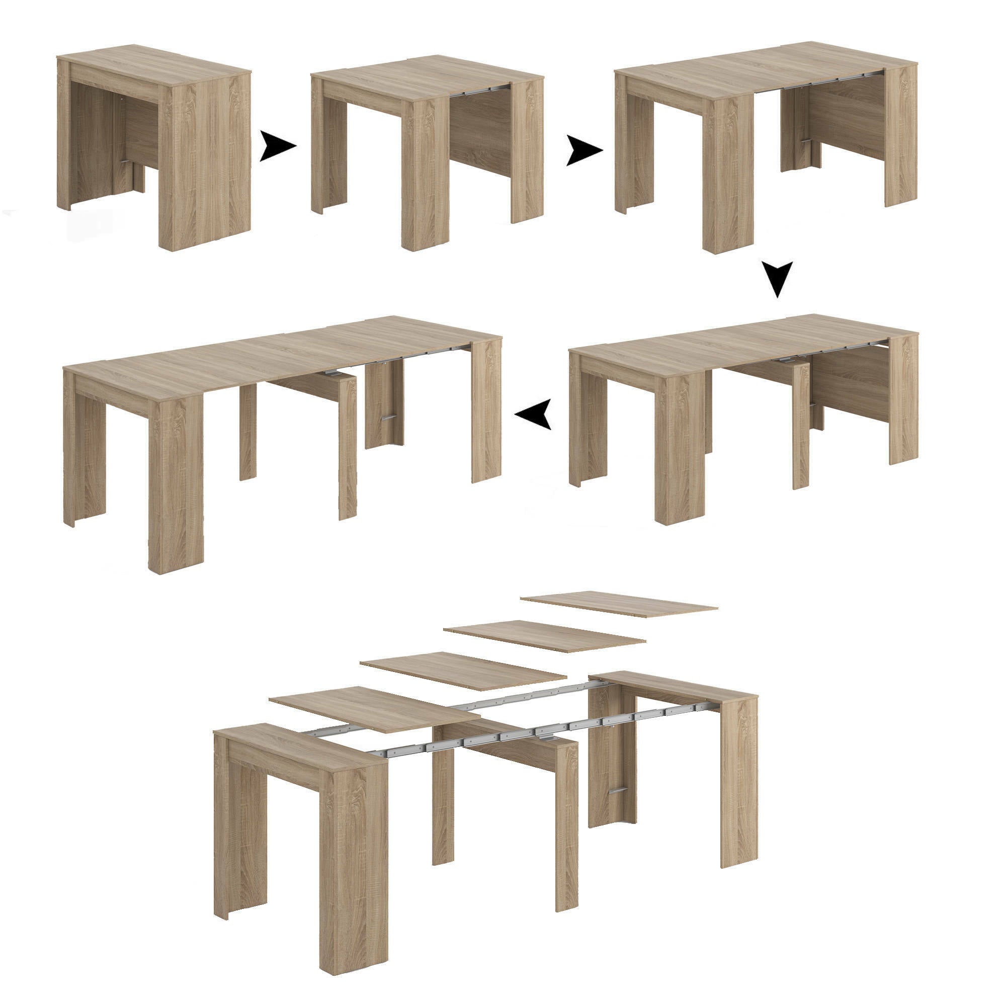 Consola extensible Compton, Mesa de comedor extensible, Mesa con ...