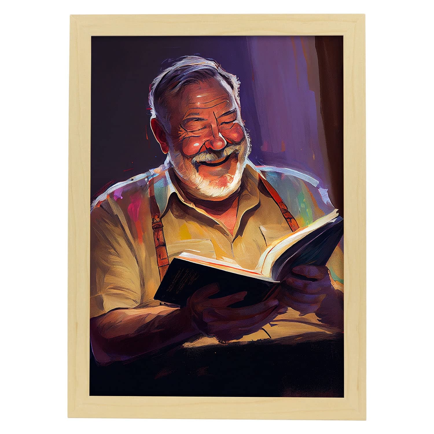 Nacnic Poster De Ernest Hemingway En Estilo Retrato A Todo Color ...