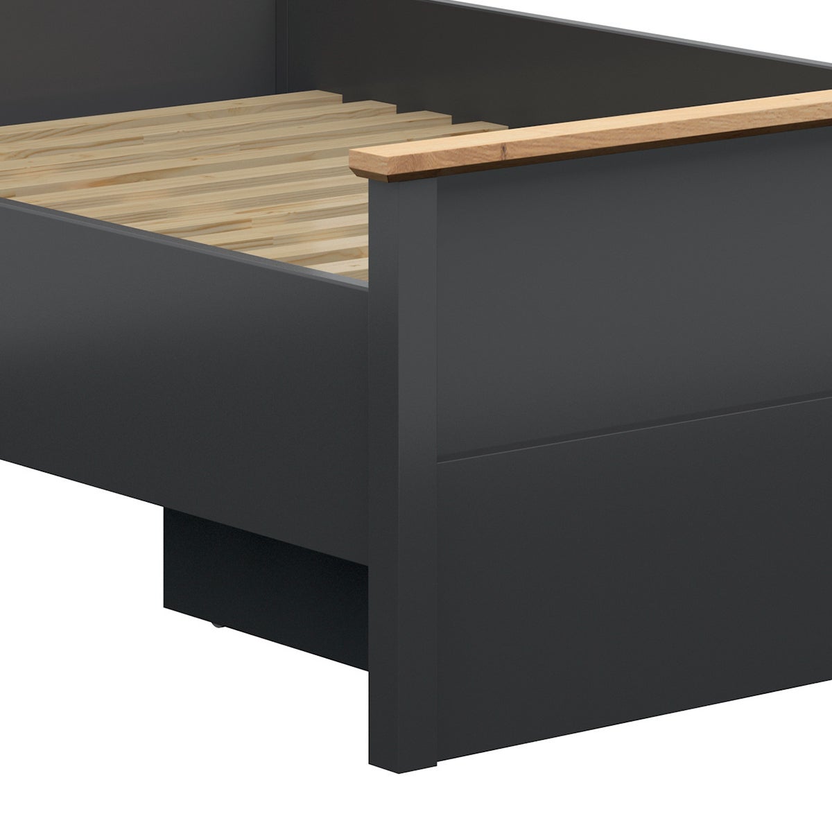 Lit 140x200 Duck Gris anthracite et Bois | Leroy Merlin