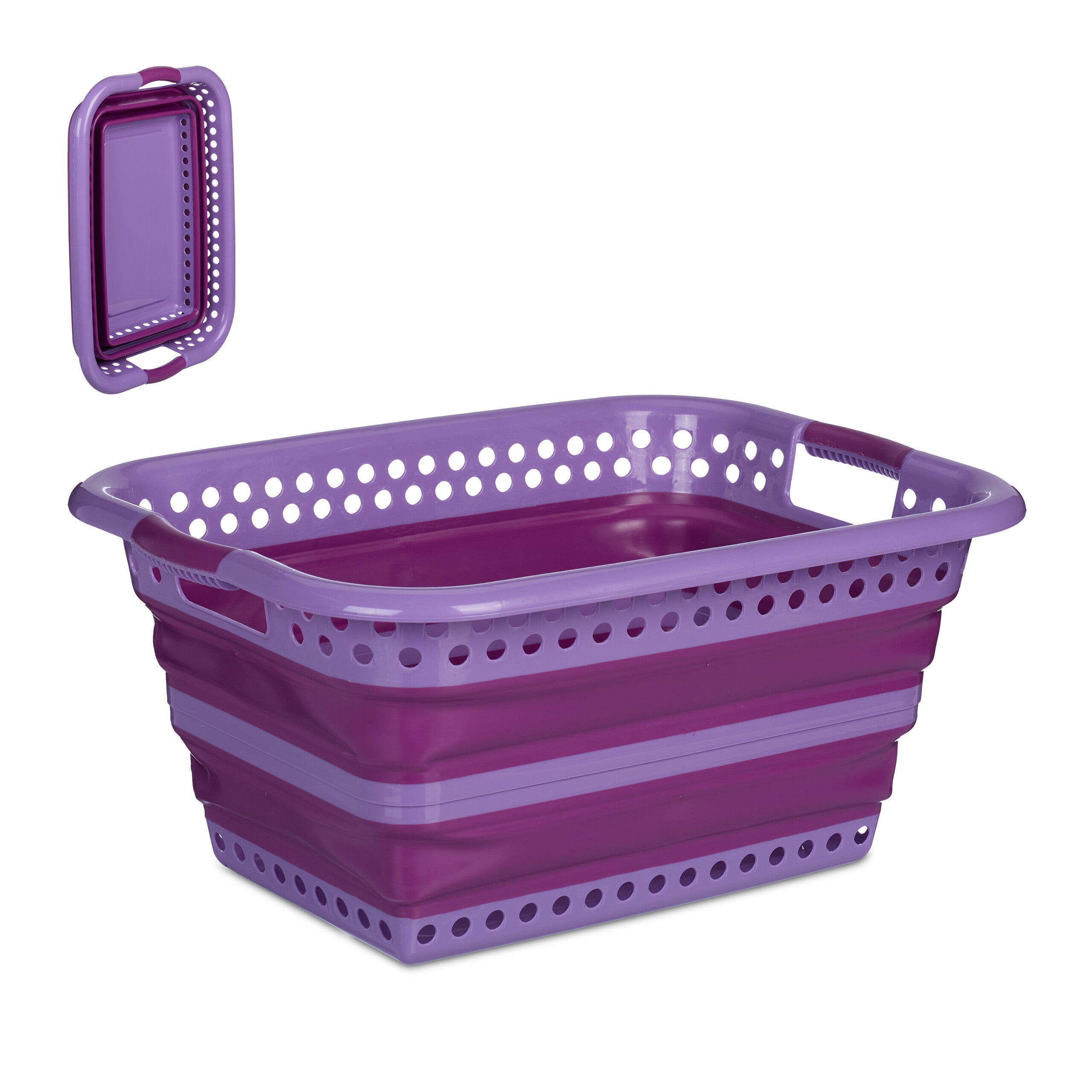 Relaxdays Panier à linge, pliable, 35 litres, en plastique, peu ...