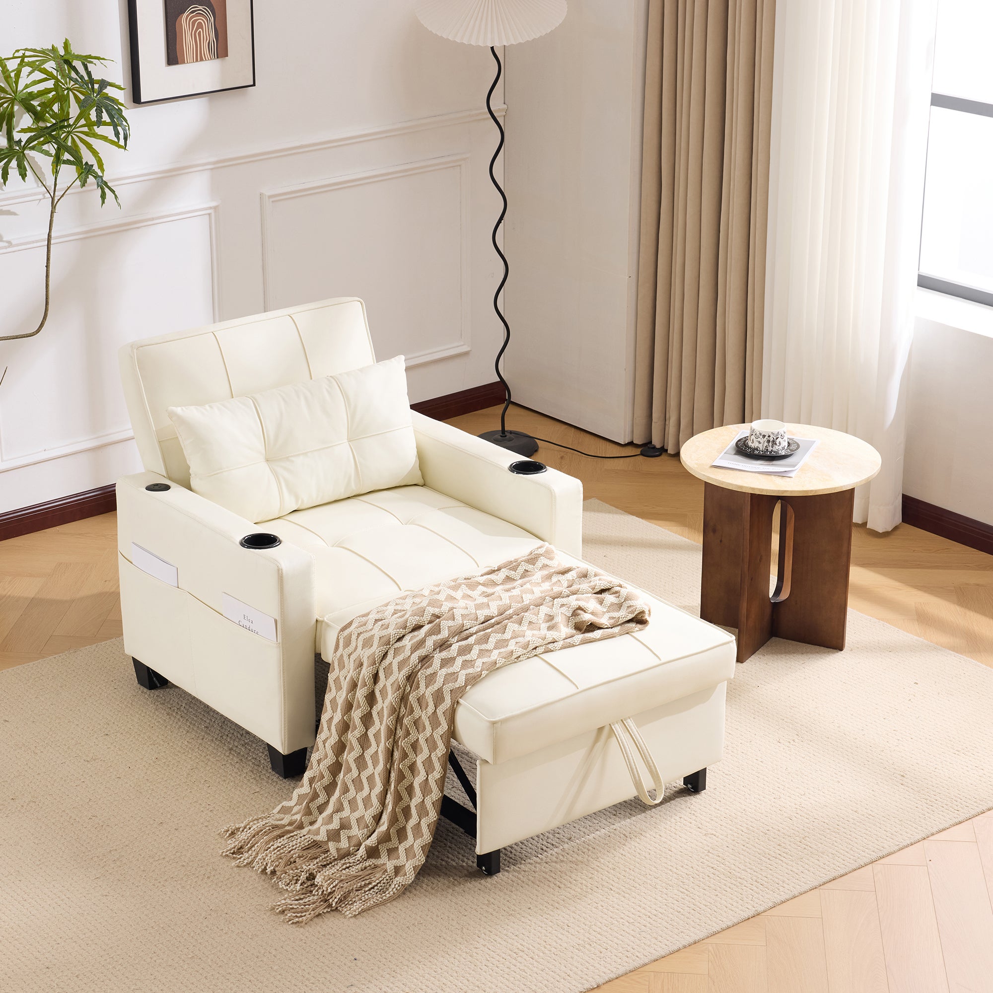 Canapé convertible 1 place 87x74 cm, 3 en 1 inclinable 3 positions ...