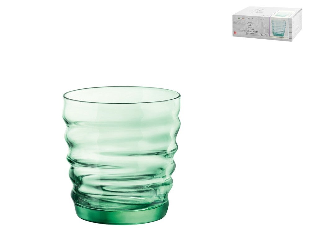 Vasos de vidrio coloreado con reflejos verdes Cl30 | Leroy Merlin
