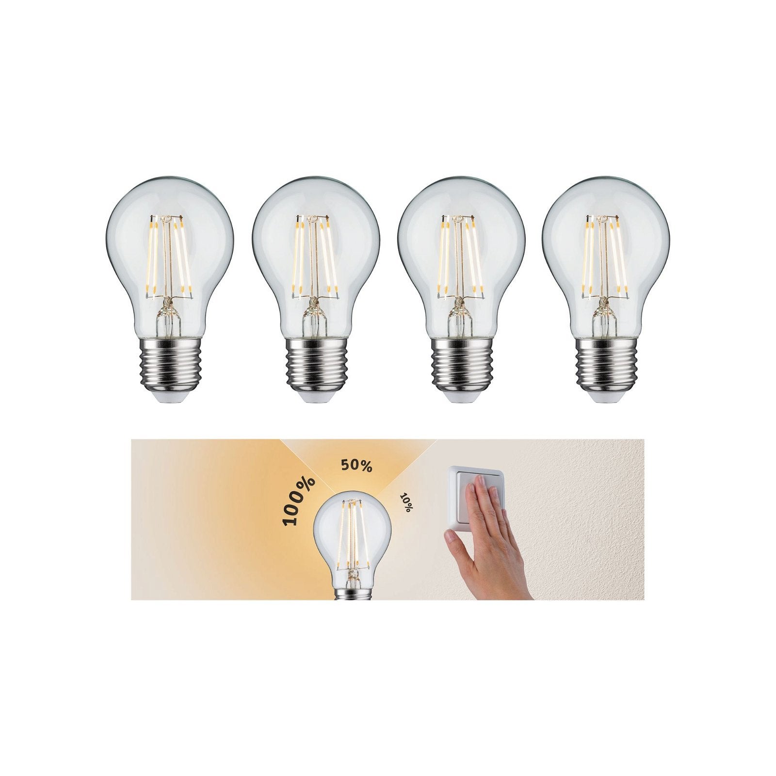 Filament 230 V 3-Step-Dim Ampoule LED E27 4x470lm 4x5W 2700K gradable Clair | Leroy Merlin