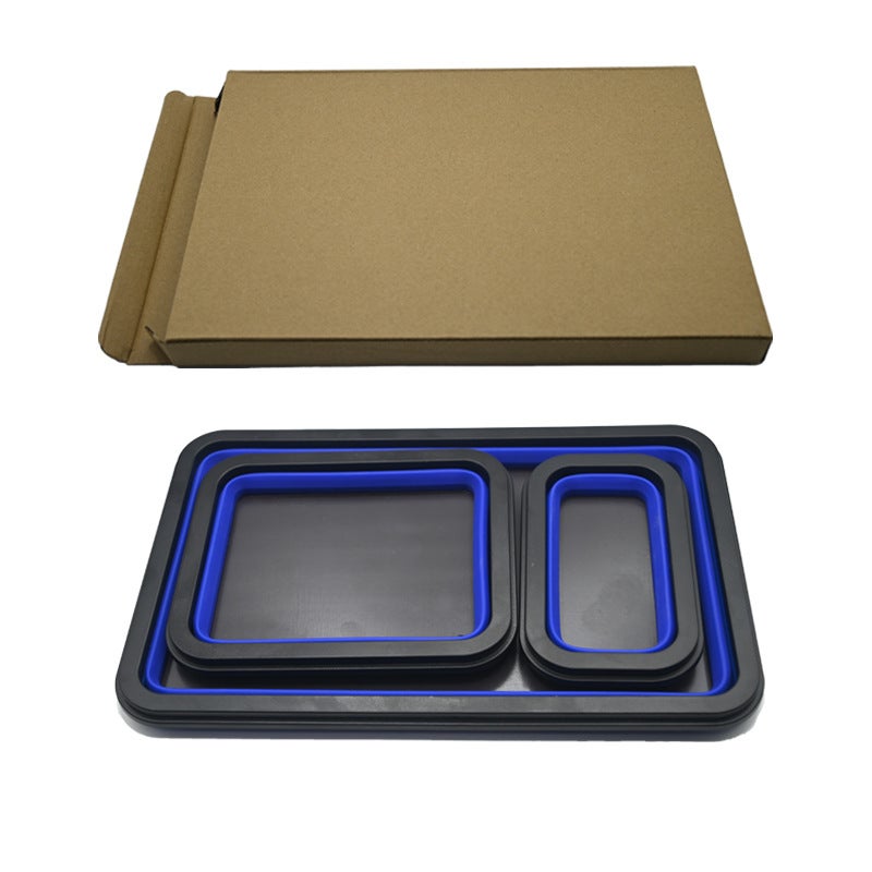 Set de 3 Plateaux Rectangulaires Pliables en Silicone, Plateau de ...