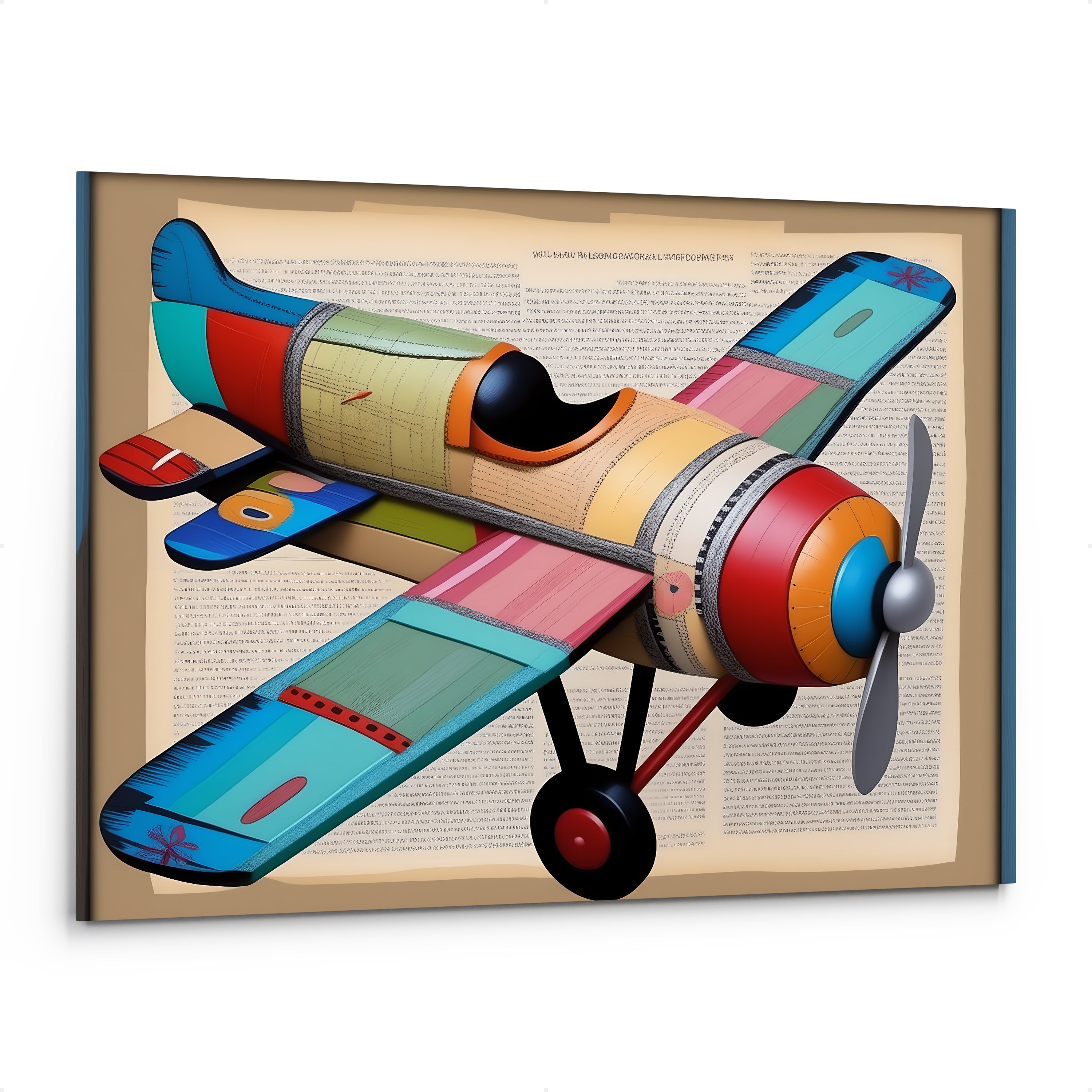 Tableau déco Modèle Avion Coloré - 24x18 cm | Leroy Merlin