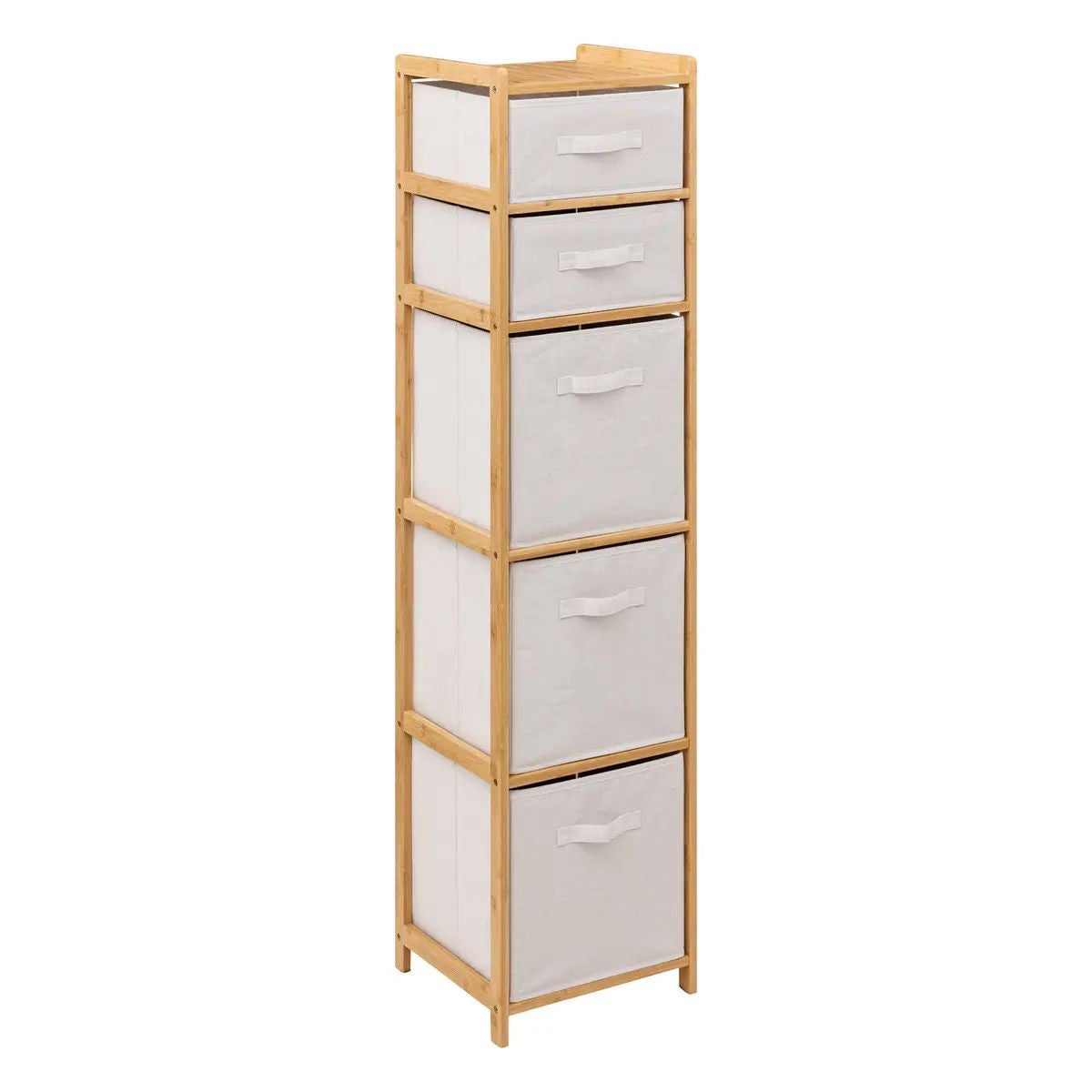 5five - scaffale con 5 cestini "tidy box" in bambù marrone | Leroy Merlin