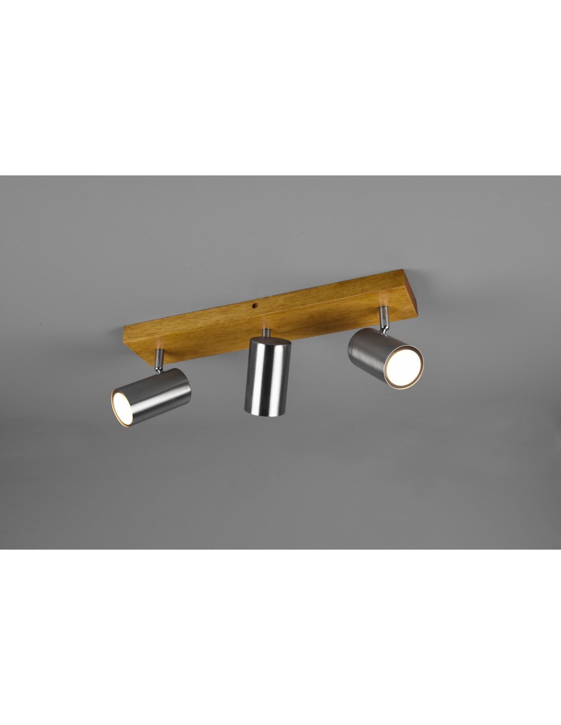 Faretto Marley 3 Spot GU10 Nichel E Legno L44 cm Trio Lighting | Leroy ...