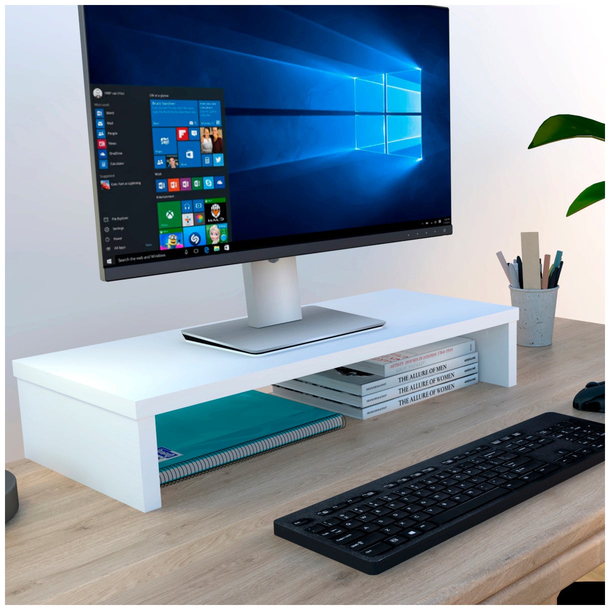 Henor Supporto per monitor Rialzo Tv Legno 62 x 26.5 x 12 cm supporta ...