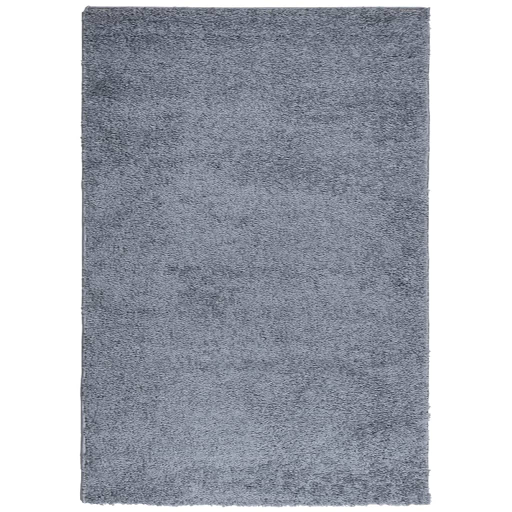 Tapis Salon | Tapis Chambre | Tapis shaggy à poils longs moderne bleu ...