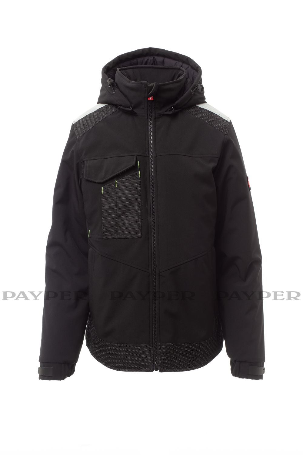 Veste soft-shell rembourrée pour homme avec capuche, PERFORMER PAD de marque PAYPER - Noir/Noir ...