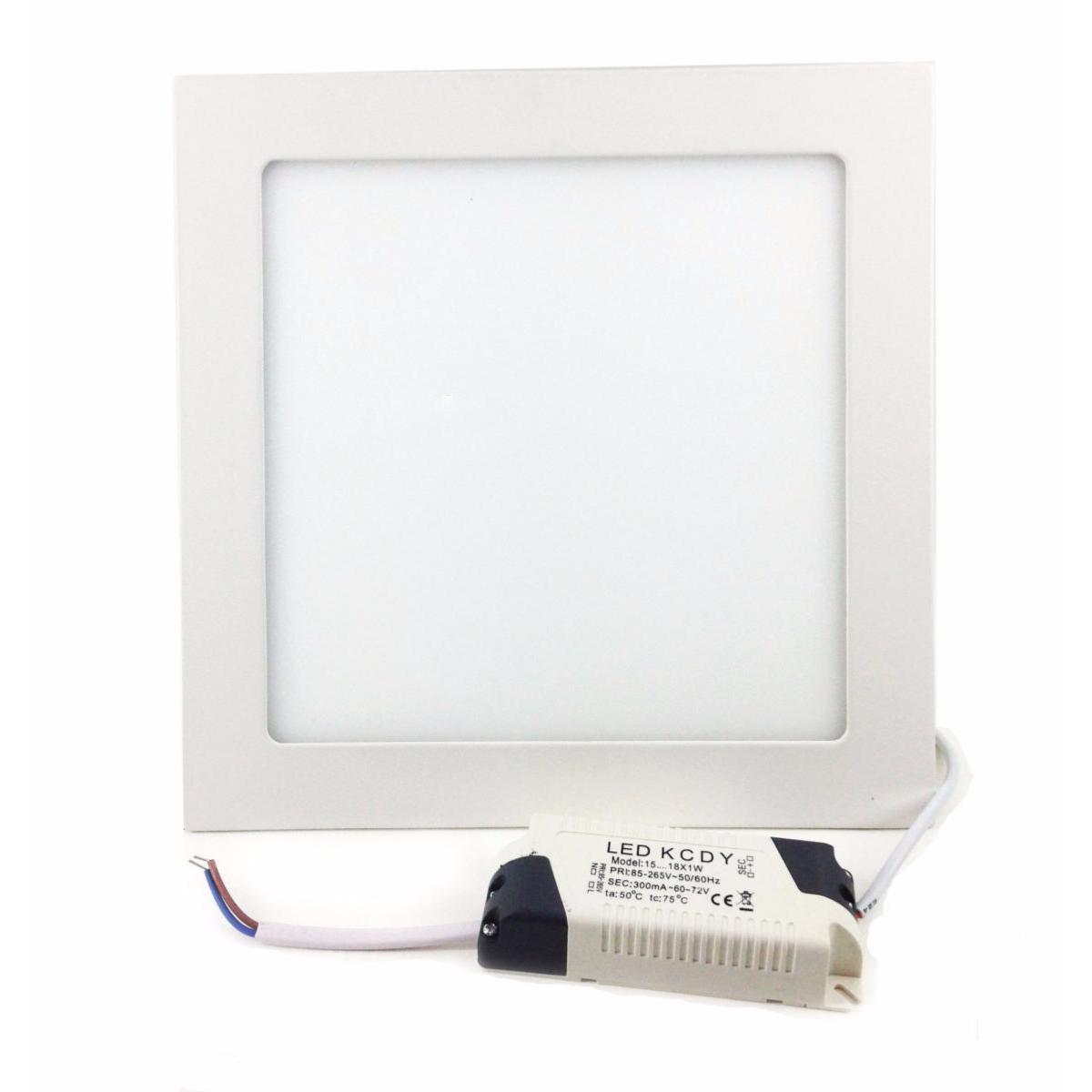 Spot LED Extra Plat Carré BLANC 18W - Blanc Neutre 4000K - 5500K ...