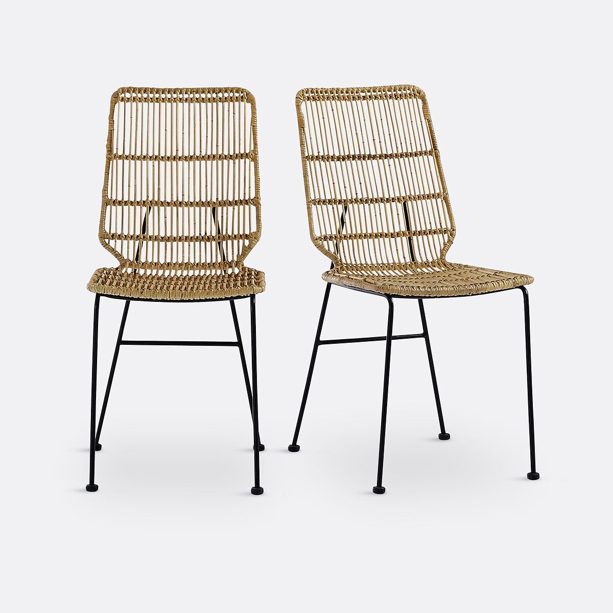 Lot de 2 chaises en kubu, Malu - Naturel - taille unique | Leroy Merlin