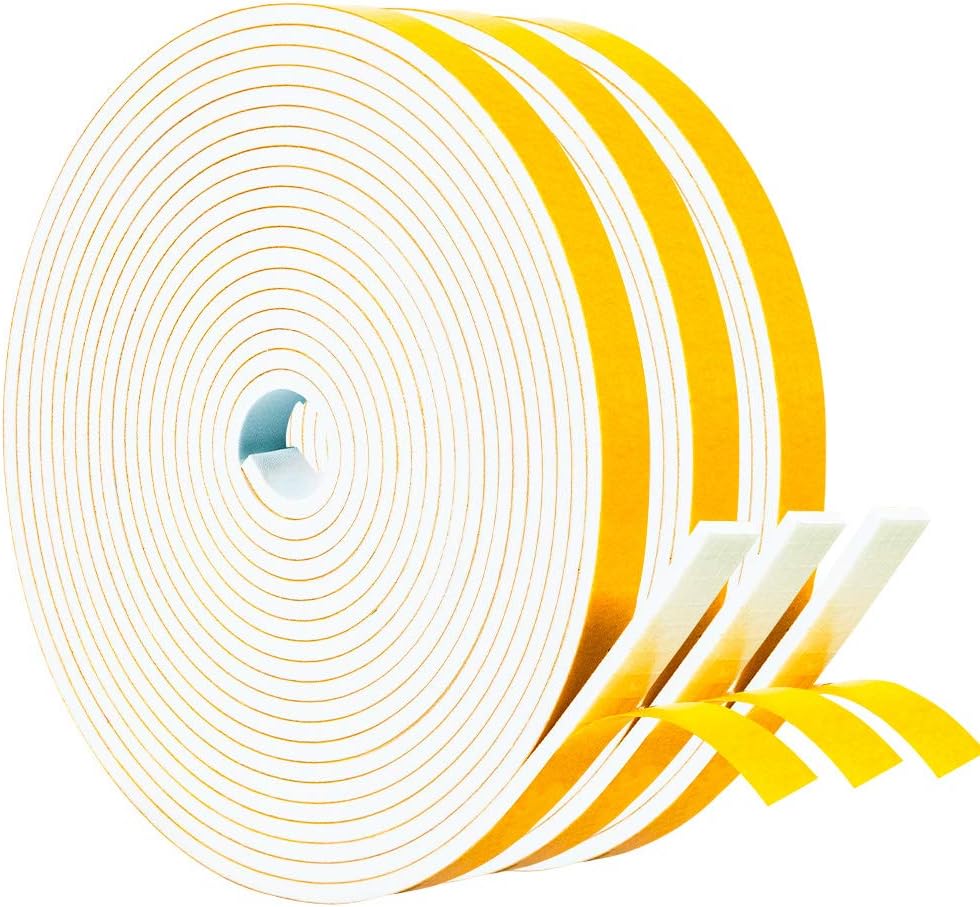 Joint d'étanchéité pour porte, blanc, 6 x 3 mm, 15 m au total, joint en ...