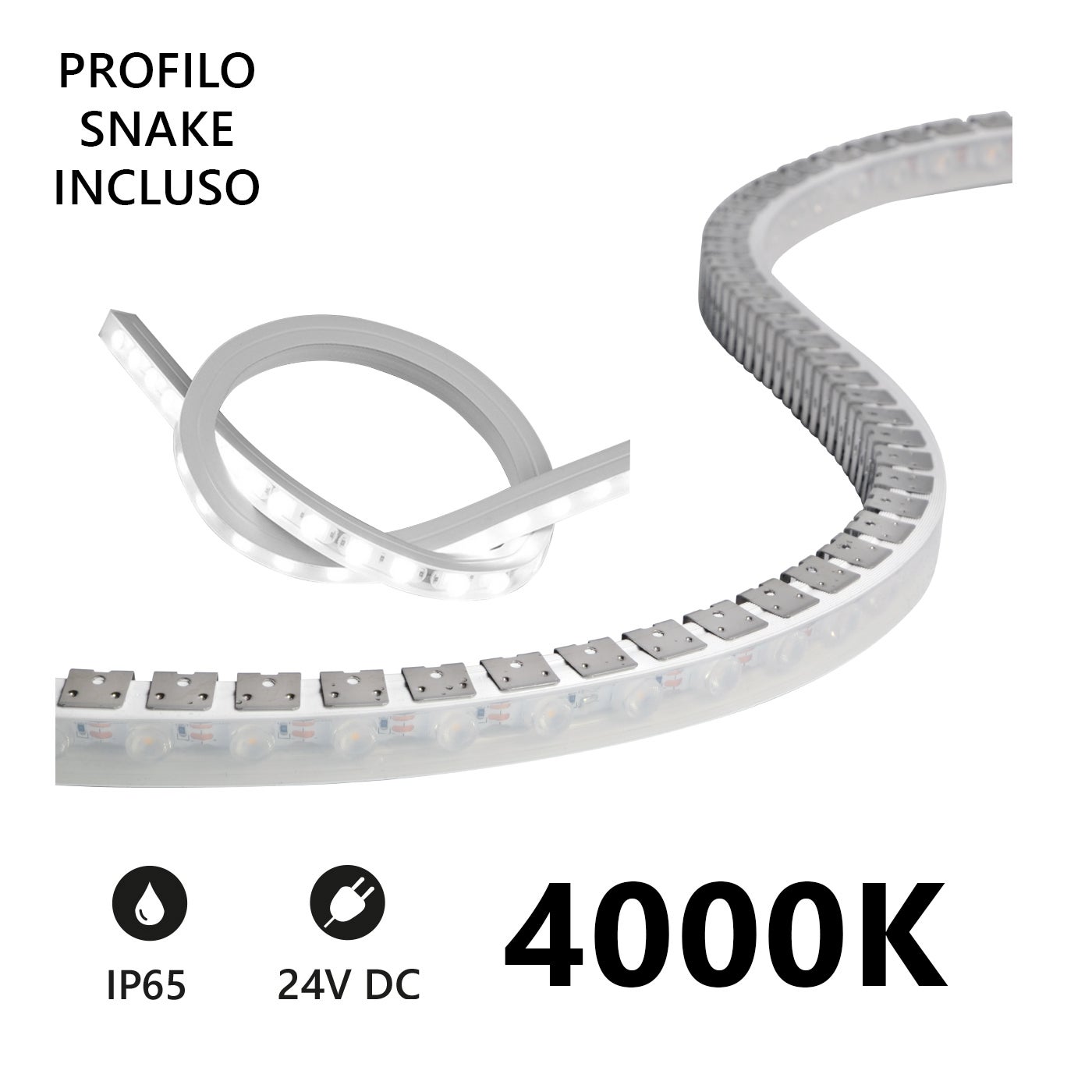 Bandeau LED mural Alcapower 5 m 24 V 4000 K 20 W/m 1650 lm/m IP65 en ...