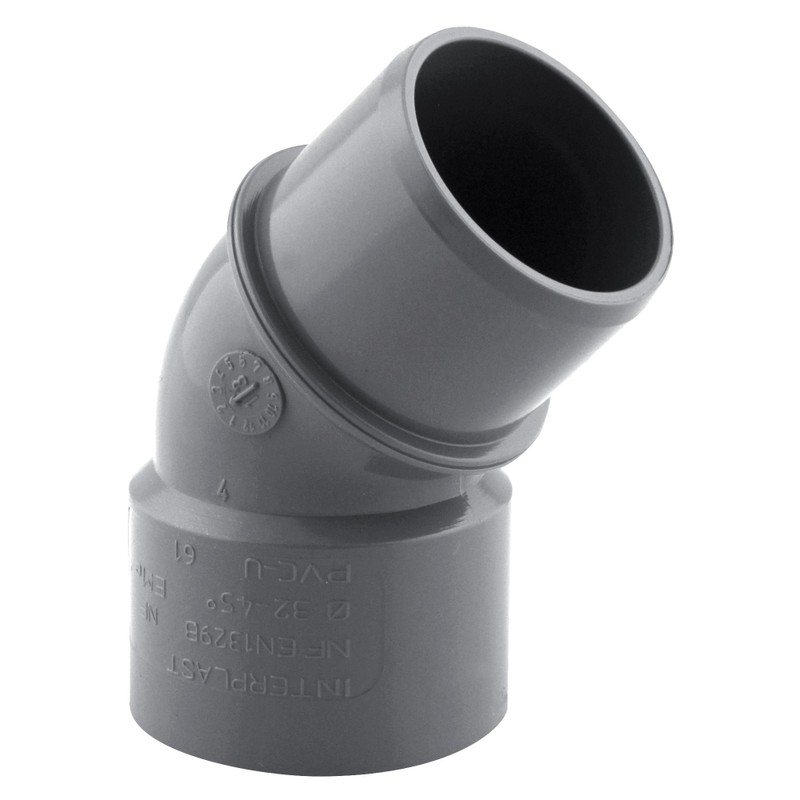 Coude PVC évacuation 45° mâle/femelle Ø32 | Leroy Merlin