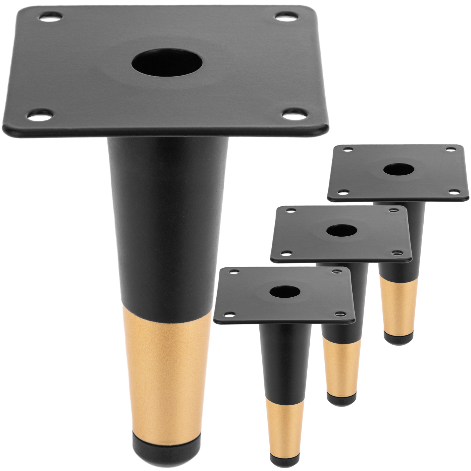 Lot de 4 pieds de meubles droits de forme conique avec protection ...