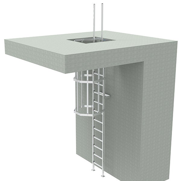 Echelle à crinoline pour sortie sous plafond - Hauteur de bâtiment 6 ...