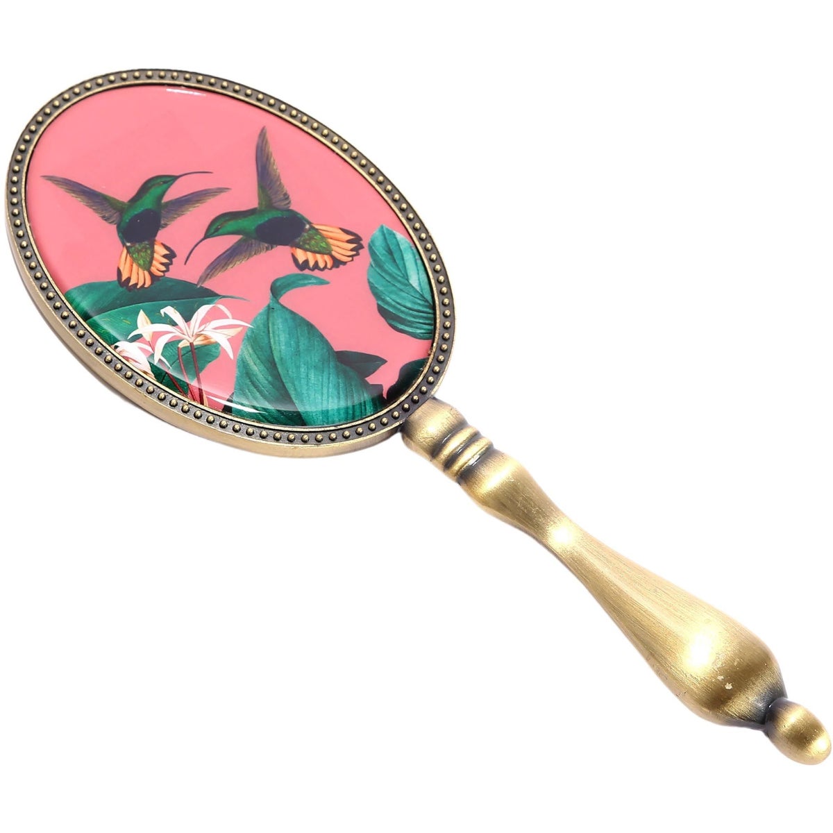 Décoration en métal et verre Oiseau du paradis 20 x 7 cm rose Sil ...