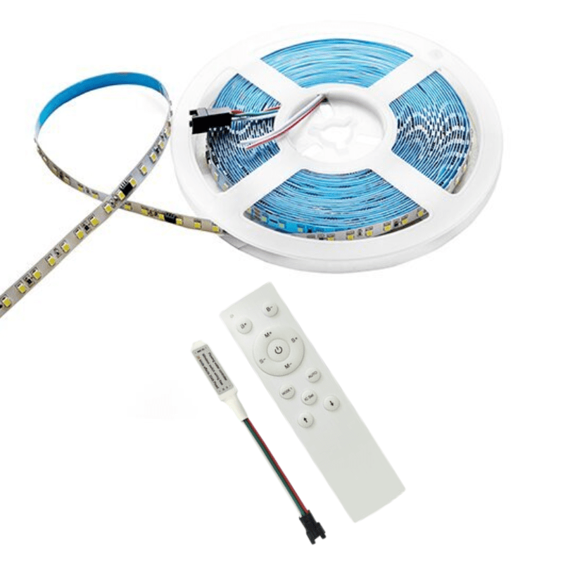Ruban LED 10M Effet Dynamique 120LED/m 24V 10W/m + Contrôleur RF 12-24V ...