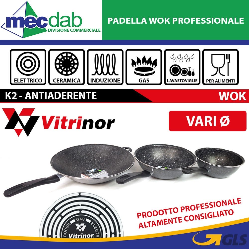 Padella Pentola WOK Antiaderente Professionale Ad Induzione Gas Ed ...