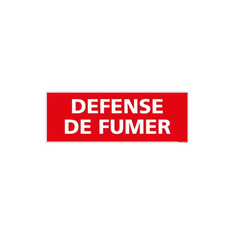 PANNEAU DEFENSE DE FUMER (D0096) 350 x 125 mm Matière Adhesif | Leroy ...