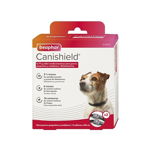 BEAPHAR CANISHIELD 48 cm, Collar antiparasitario para perros pequeños ...