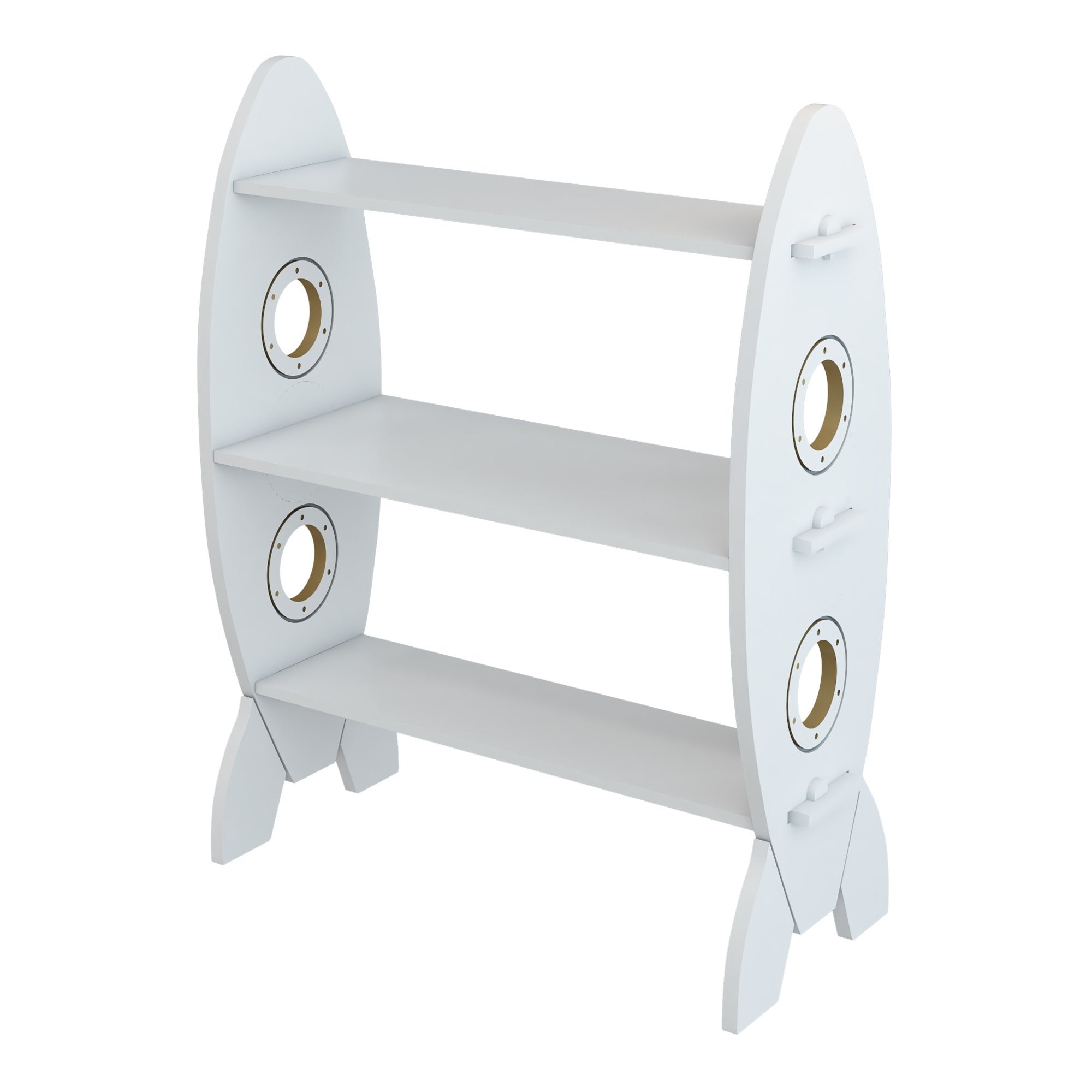 Bibliothèque pour enfant forme fusée 70 x 55 x 55 cm blanc 03_0009008 ...