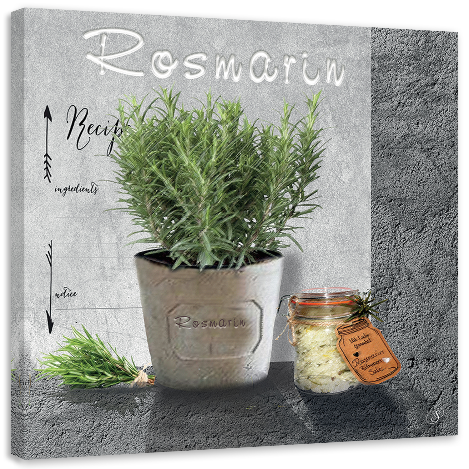 Cadre déco Spices de romarin pour la cuisine 40x40 | Leroy Merlin