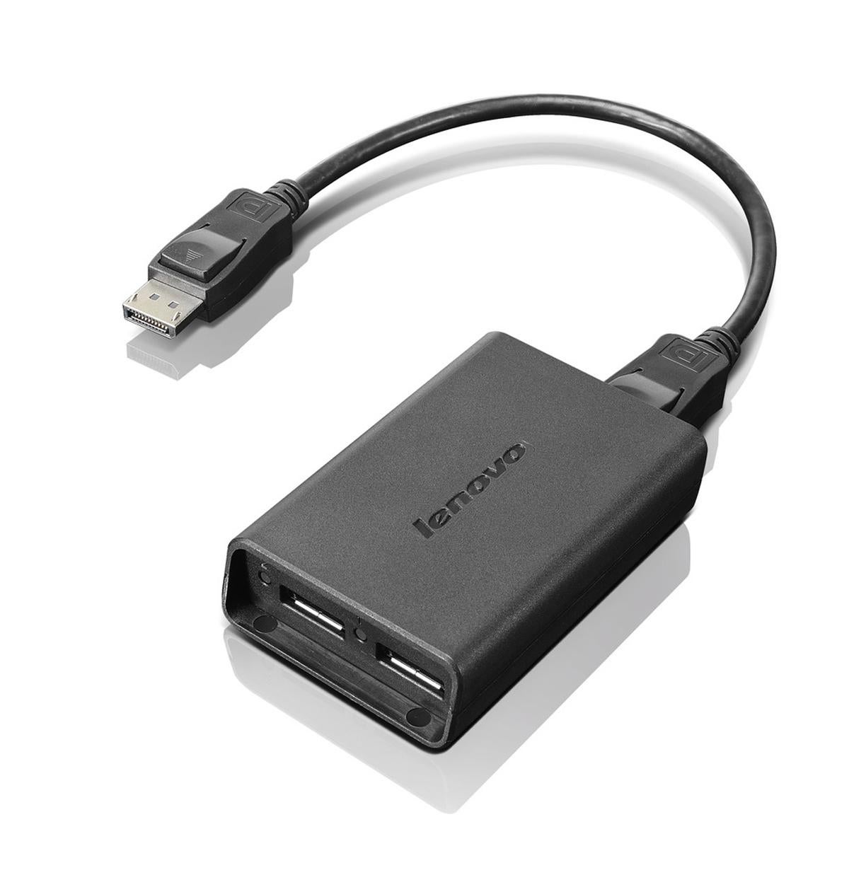 Lenovo DisplayPort to Dual-DisplayPort Monitor Cable USB A Noir | Leroy ...