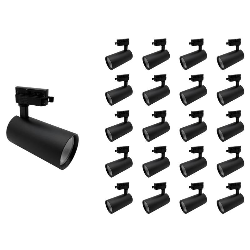 Spot LED sur Rail 30W 60° Monophasé NOIR (Pack de 20) - Blanc Neutre ...