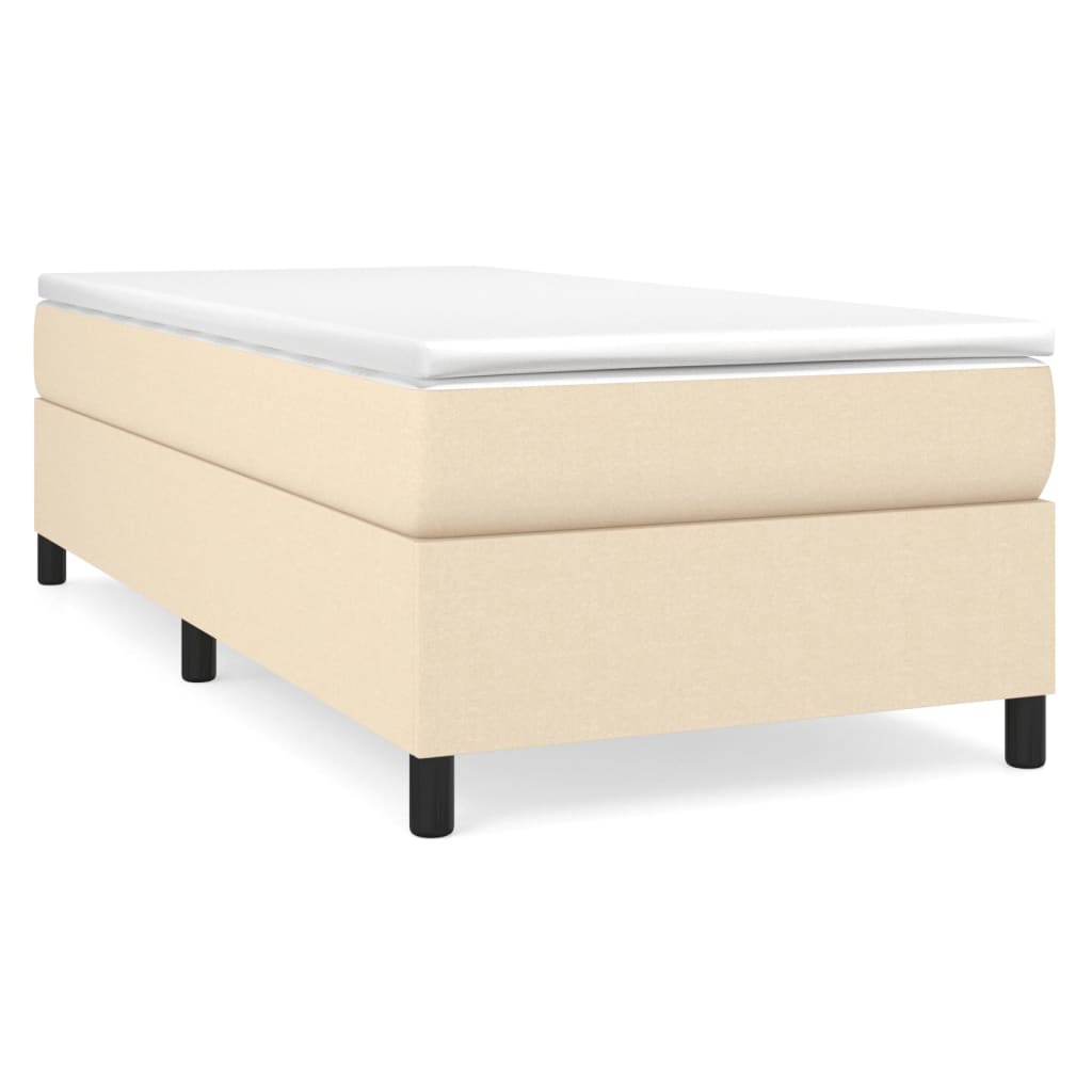 Cama box spring con colchón tela color crema 100x200 cm | Leroy Merlin