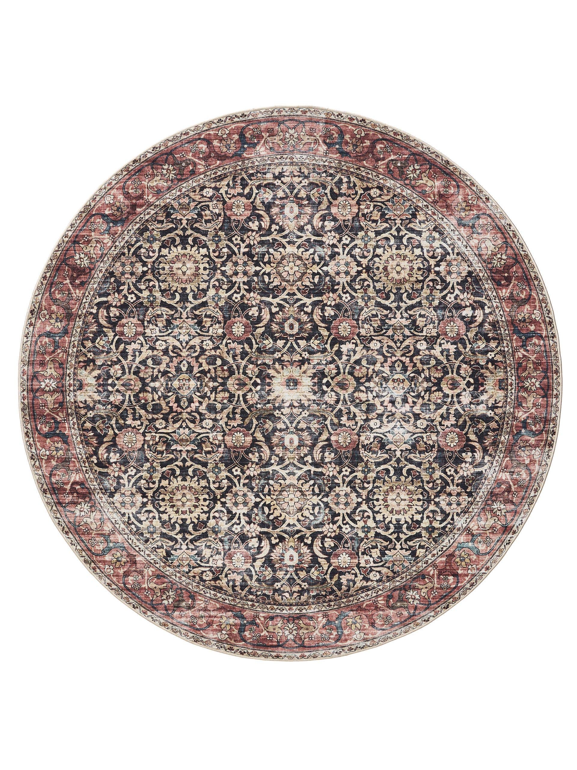 BENUTA - Tapis lavable George multicouleur/rouge ø 120 cm rond | Leroy ...