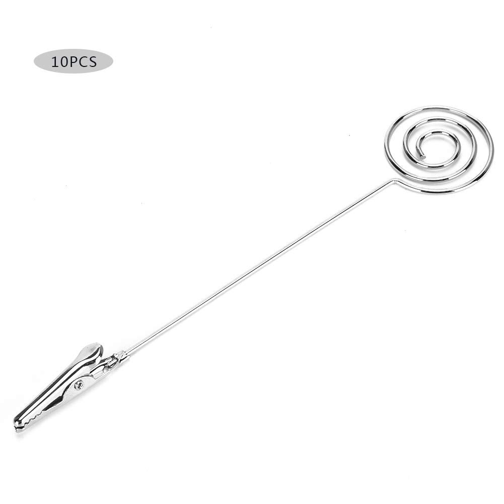 Lot de 10 pinces à notes de table en métal argenté pour bureau, porte ...