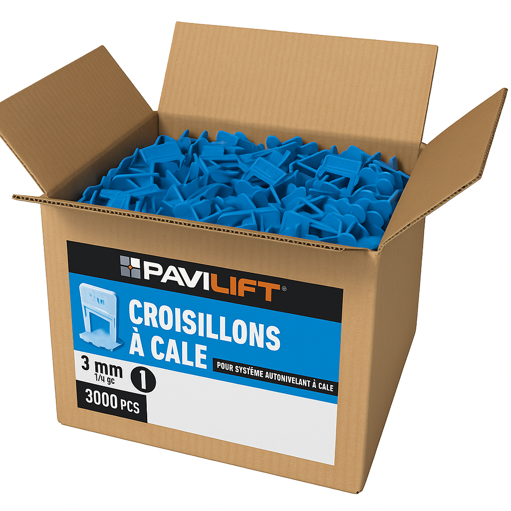 3000 Croisillons autonivelants à cale en "I" 3mm (carrelage de 3 à 14mm) PAVILIFT | Bricoman