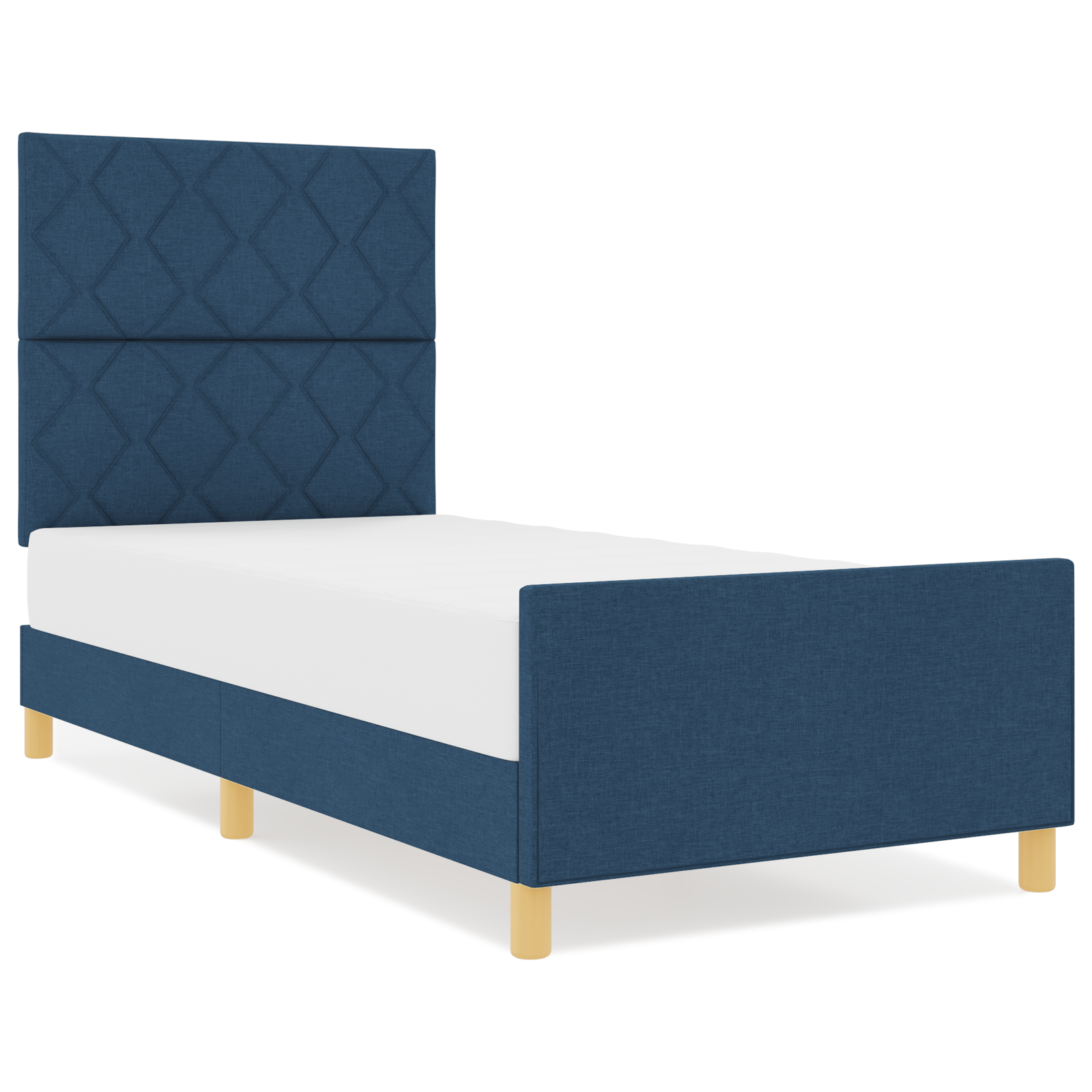 VidaXL Estructura de cama con cabecera Azul 90 x 200 cm tela | Leroy Merlin