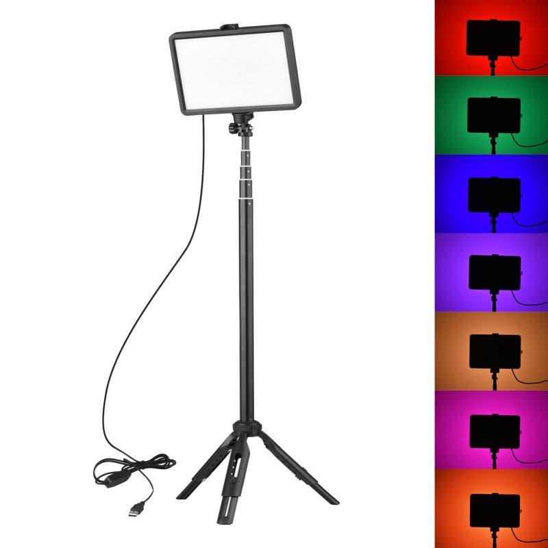 Kit de lampe vidéo RGB portable, 1 lampe LED 7 couleurs 3200K-5600K 10 ...