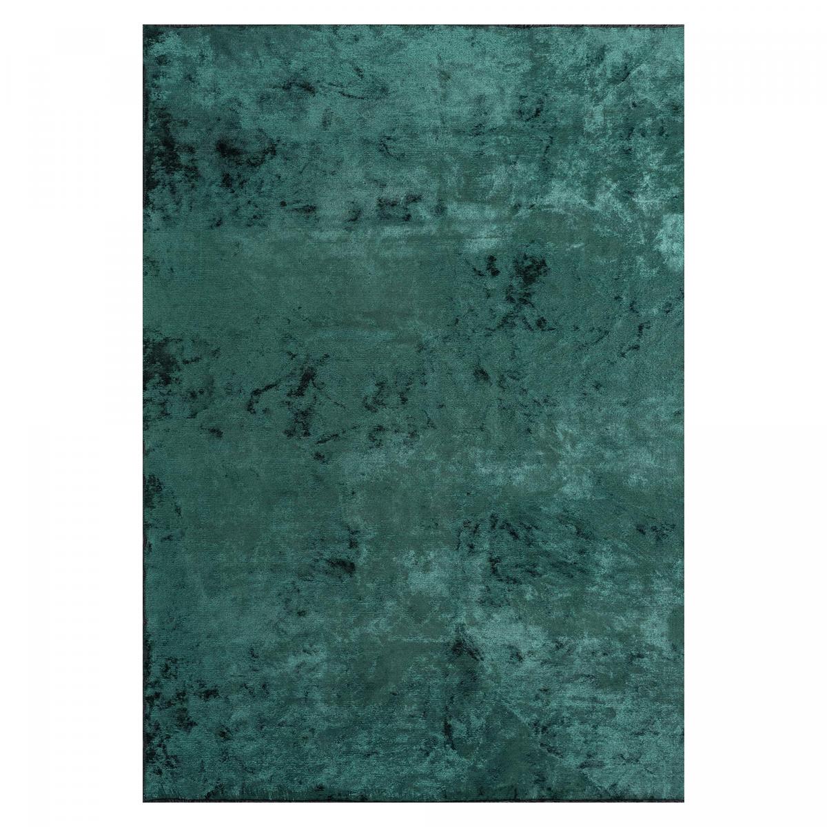 Tapis kilim 200x300 rectangle tissé en coton vert motif faux uni ...