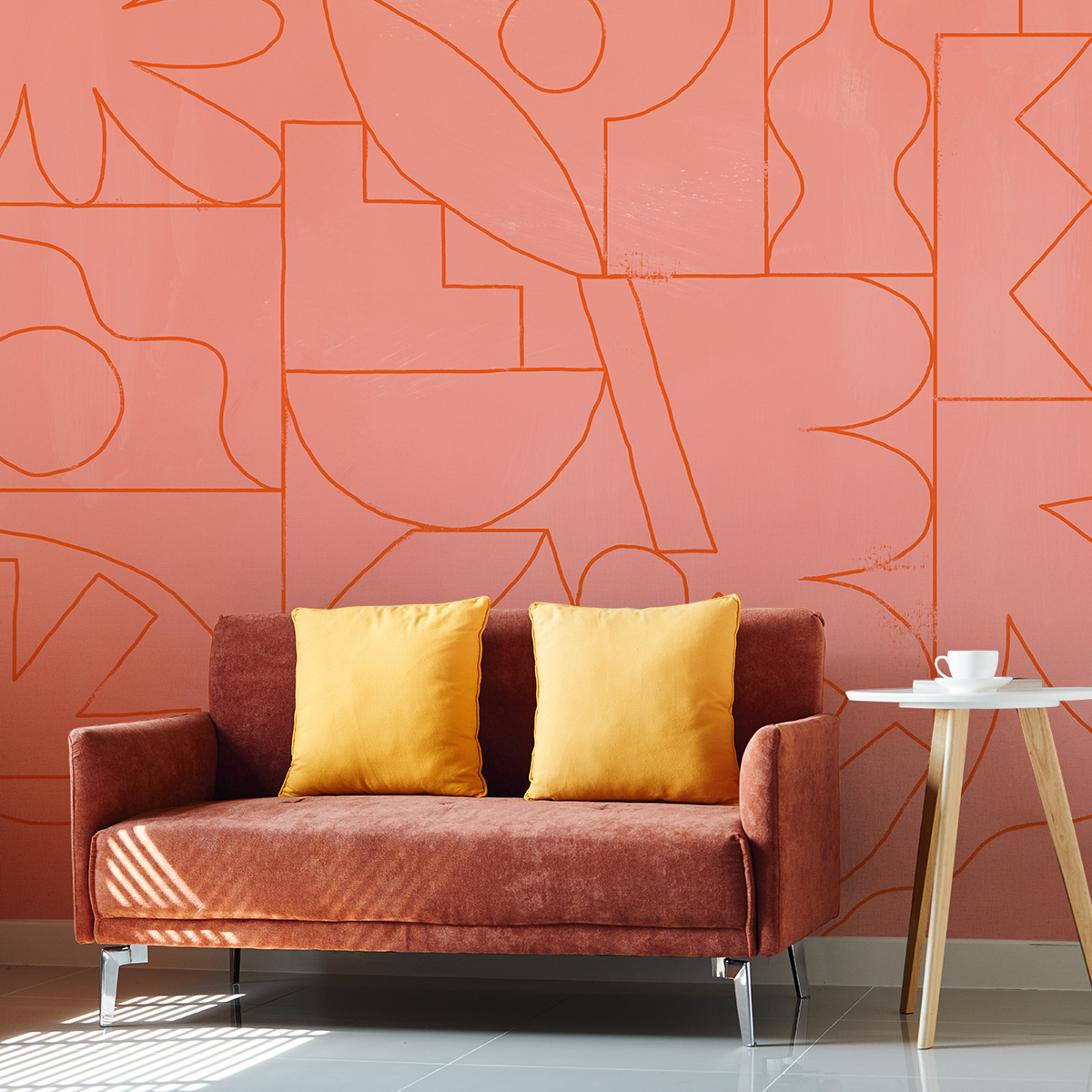 Papel pintado panorámico Fragments, Rosa 510 x 250cm | Leroy Merlin