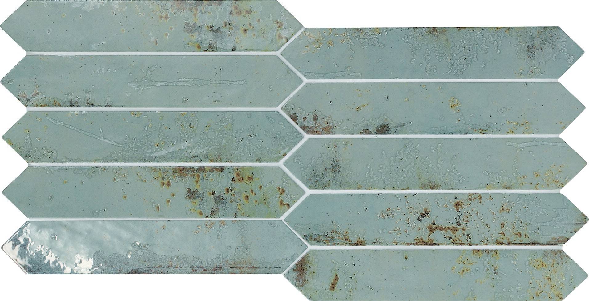 Carrelage Aspect Métal Navette 4,3x24,3 Grunge - EAU | Leroy Merlin
