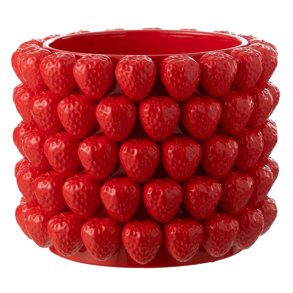Cache-Pot en Céramique "Fraise" 36cm Rouge | Leroy Merlin