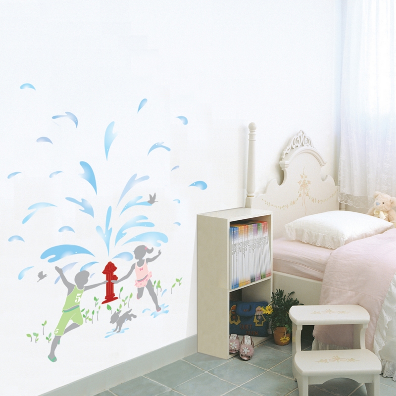 Stickers Muraux décoration adhésifs Fontaine d'eau et enfants | Leroy ...