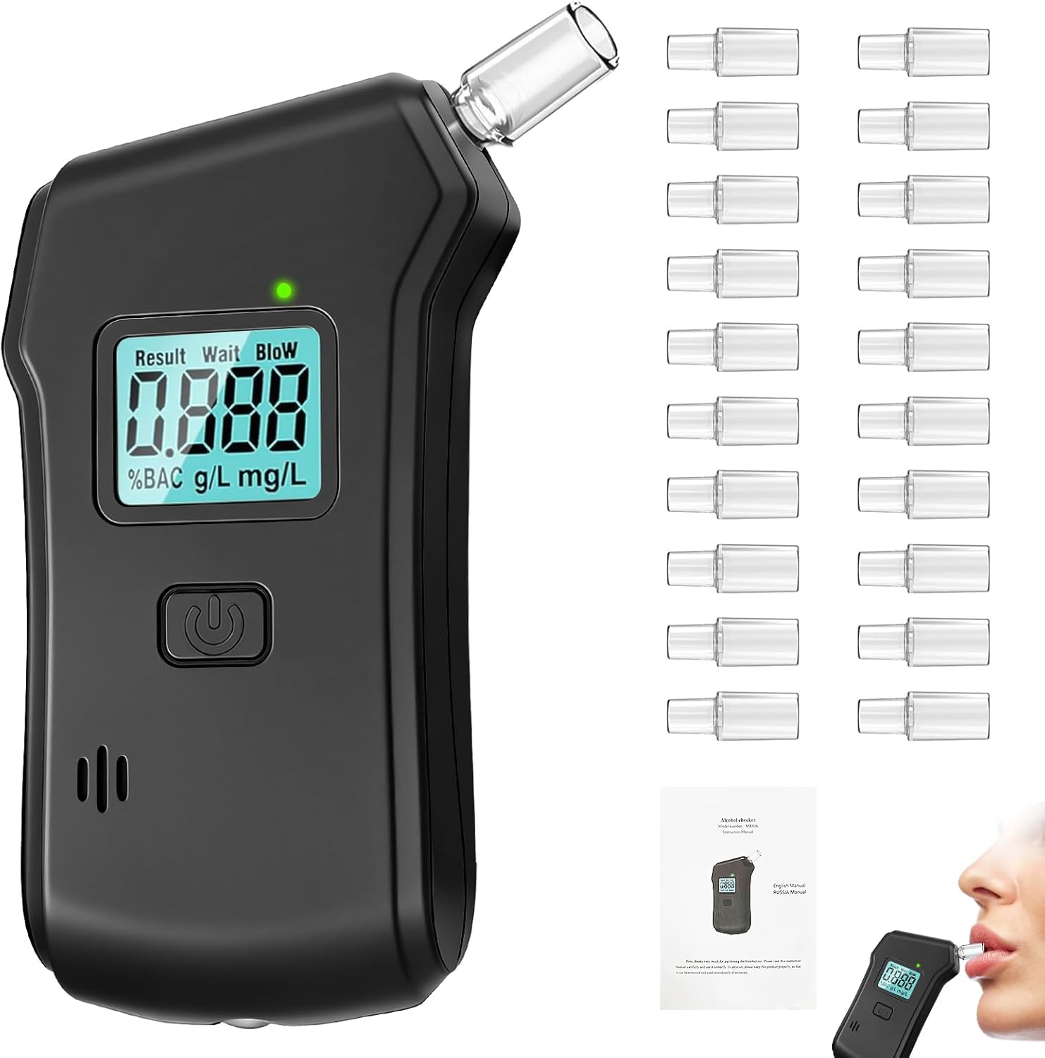 Etilometro elettronico, tester per alcol ad alta precisione con schermo ...