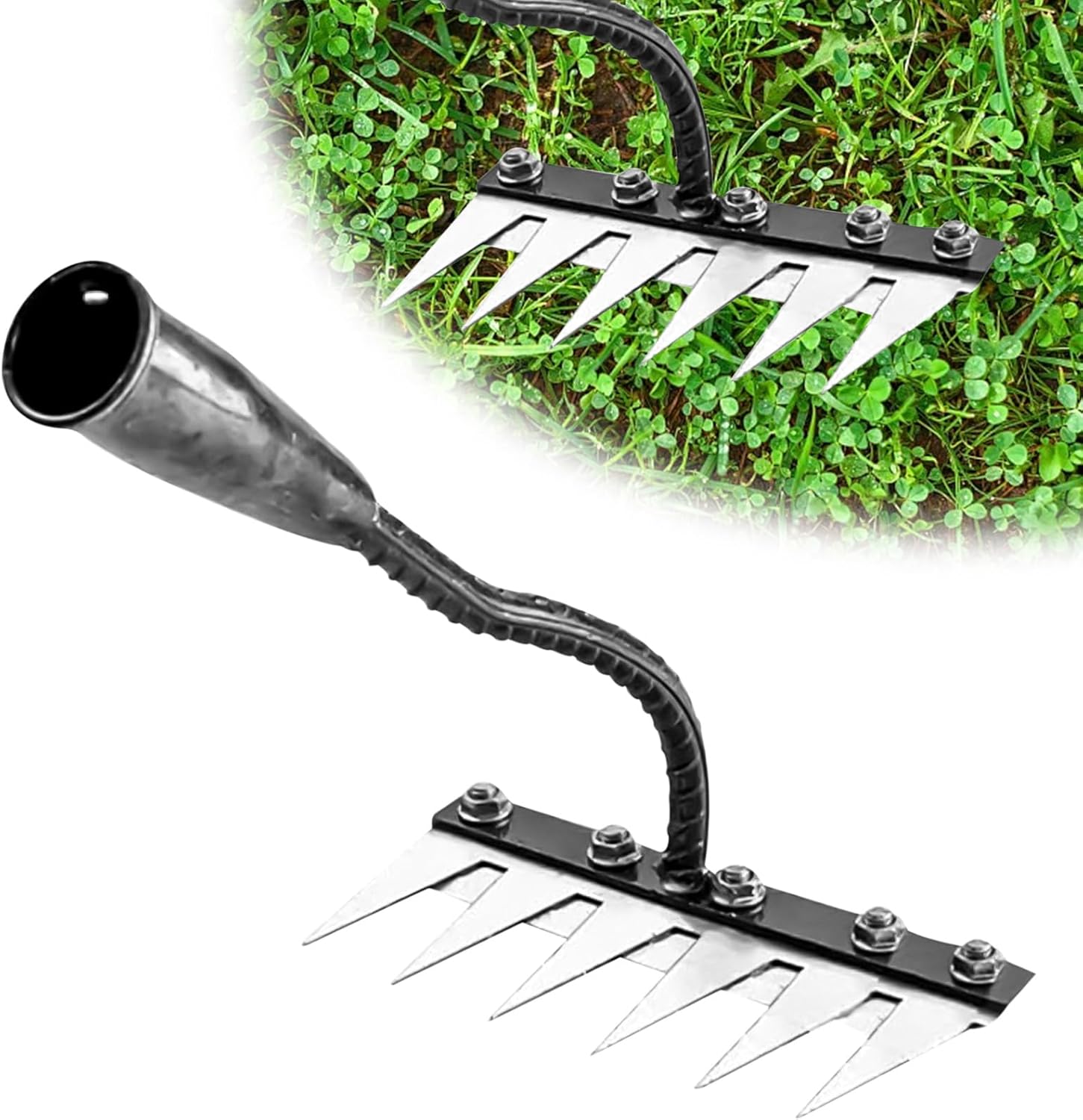 Rastrillo de jardín acero carbono resistente: herramienta para ...