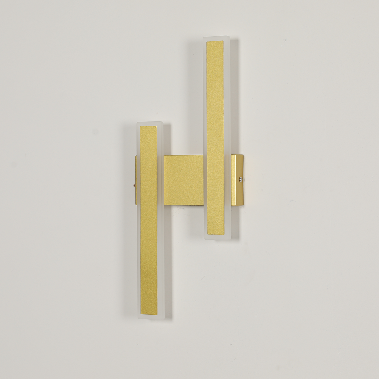 Haobosic Aplique de pared LED rectangular doble de acrílico - Dorado ...