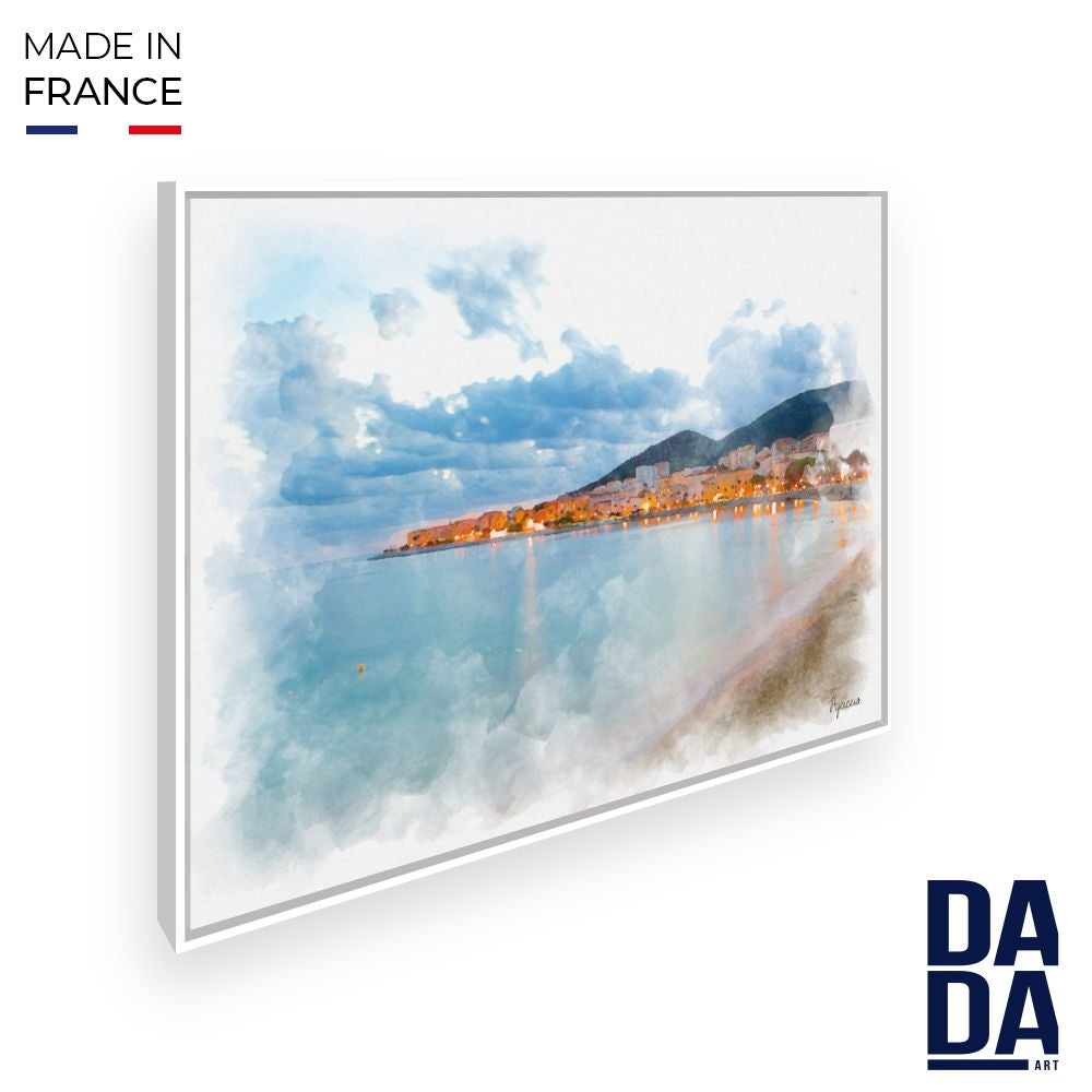 Tableau Côte d'Ajaccio / 45x60cm / Cadre Blanc / Fabriqué en France ...