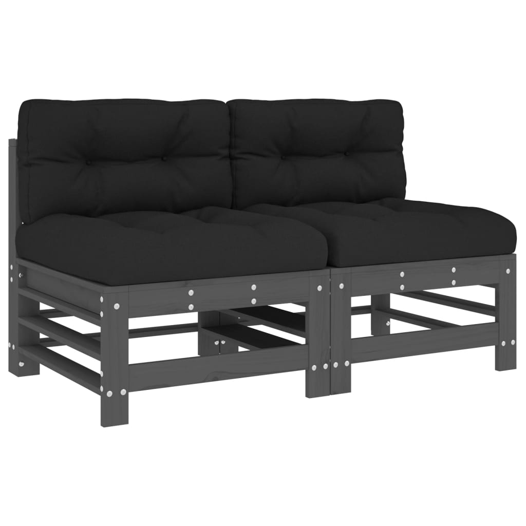 Canapés centraux avec coussins 2 pcs，Sofa pour Salon，Banquette gris ...